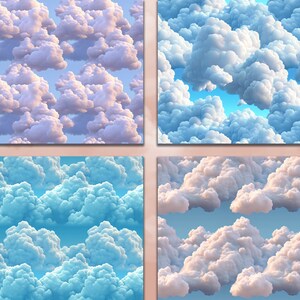 Cloudy Day Digital Paper Cloudy Sky Background Sky Landscape for ...