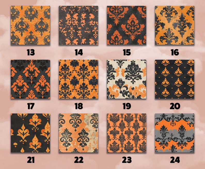 Halloween Digital Paper Pack, Decorative Halloween Patterns, Printable ...