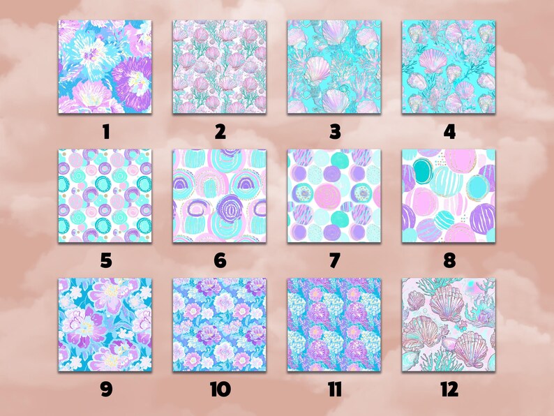 Mermaid Digital Paper: Sea Seamless Patterns (digital Download) - Etsy