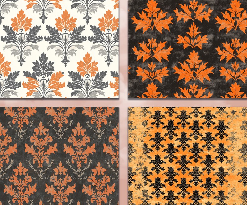 Halloween Digital Paper Pack, Decorative Halloween Patterns, Printable ...