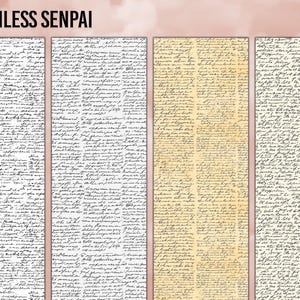 Vintage Handwriting Digital Paper Script Writing Seamless Pattern Old ...
