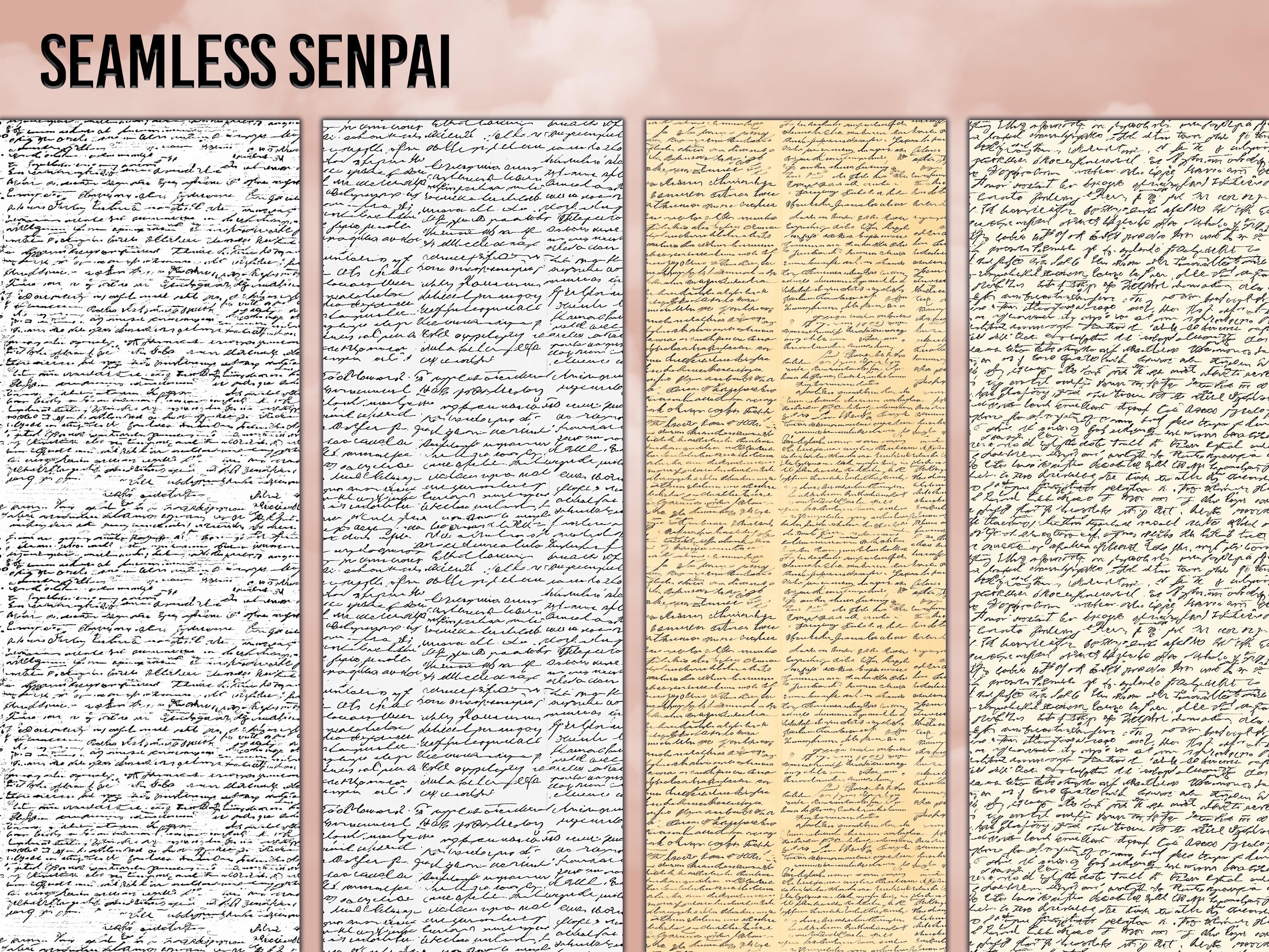 Vintage Handwriting Digital Paper Script Writing Seamless Pattern Old ...