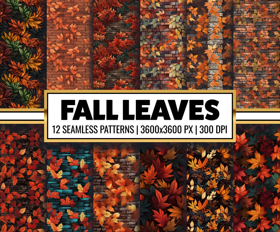 Fall Leaves Digital Paper Pattern Autumn Seamless Paper Cozy Fall Junk ...