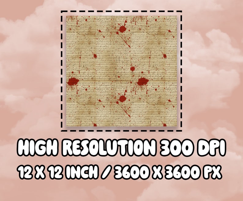 Blood Spattered Letter Digital Paper Blood Drip Ephemera Grunge Letter ...