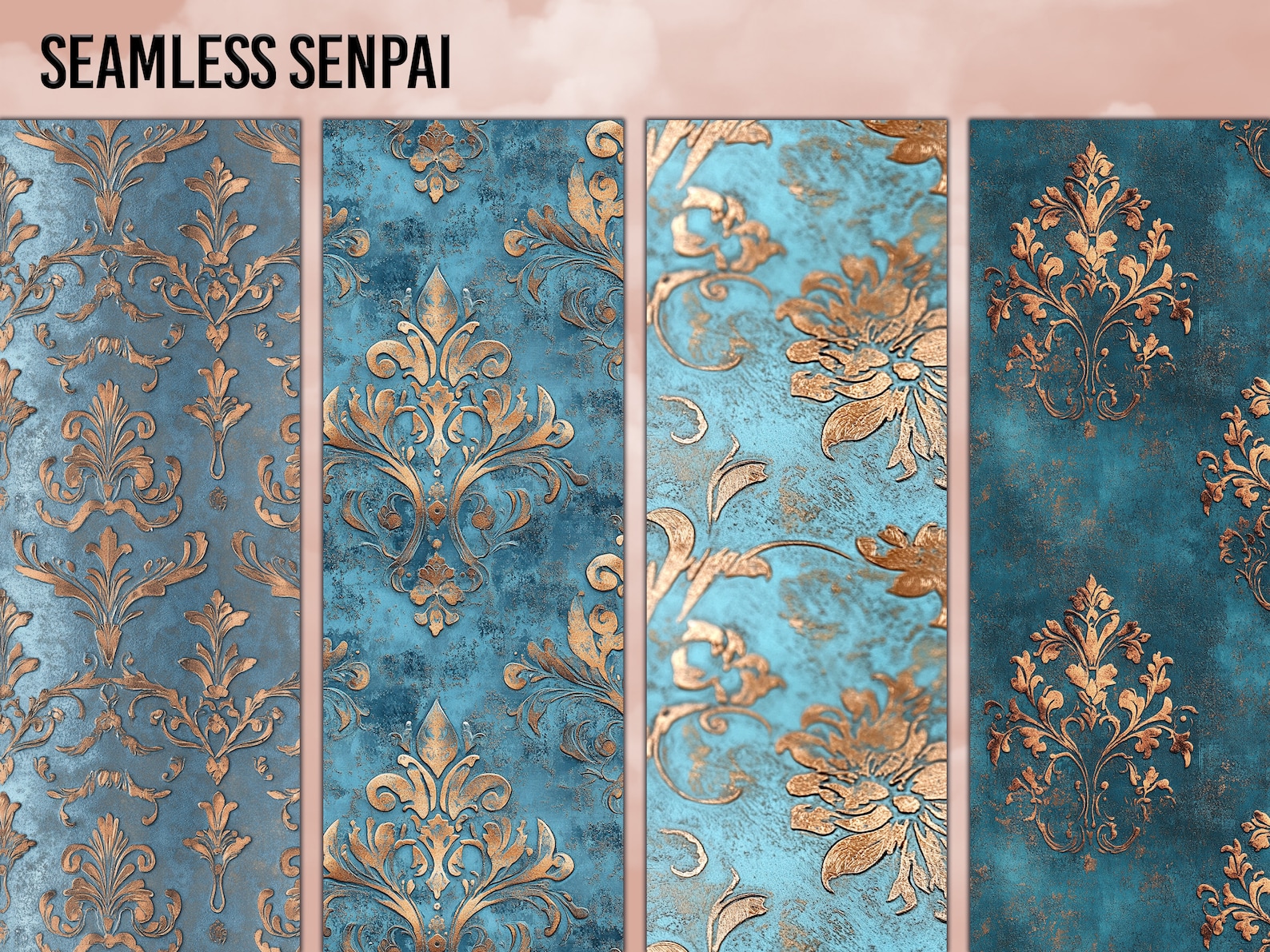 Copper Patina Wallpaper Printable Paper Aged Copper Seamless Pattern ...