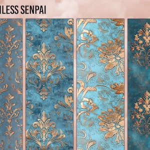 Copper Patina Wallpaper Printable Paper Aged Copper Seamless Pattern ...