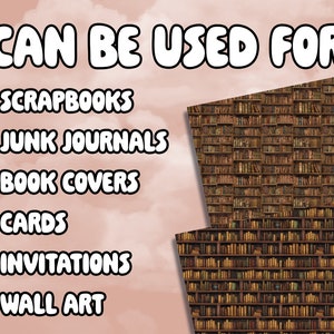 Bookcase Digital Paper Pack Library Background Bookshelf Seamless ...