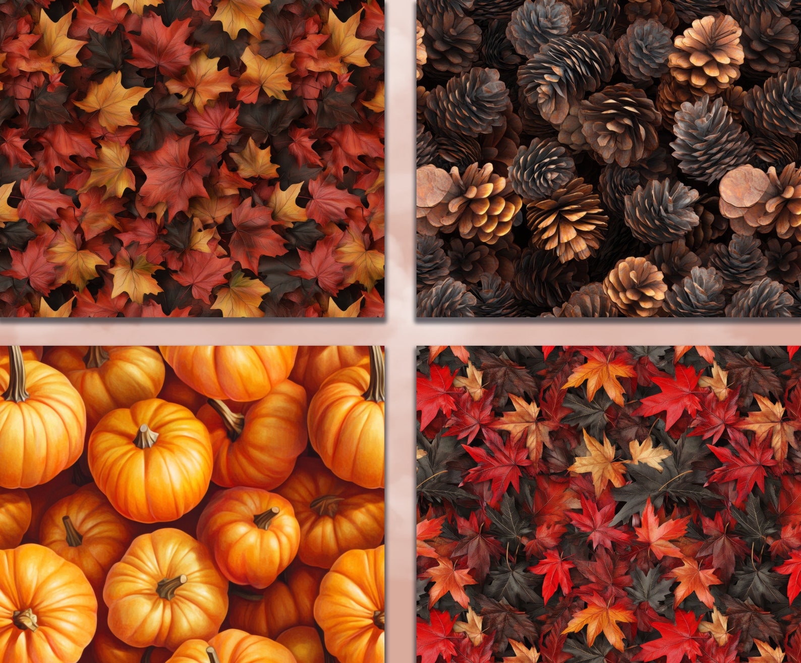 Rustic Fall Digital Paper Pack, Autumn Pumpkin Printable Pages, Fall ...