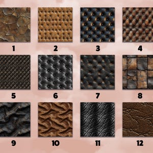 Leather Texture Seamless Patterns: Dark Tooled Skin Digital Paper (PNG ...