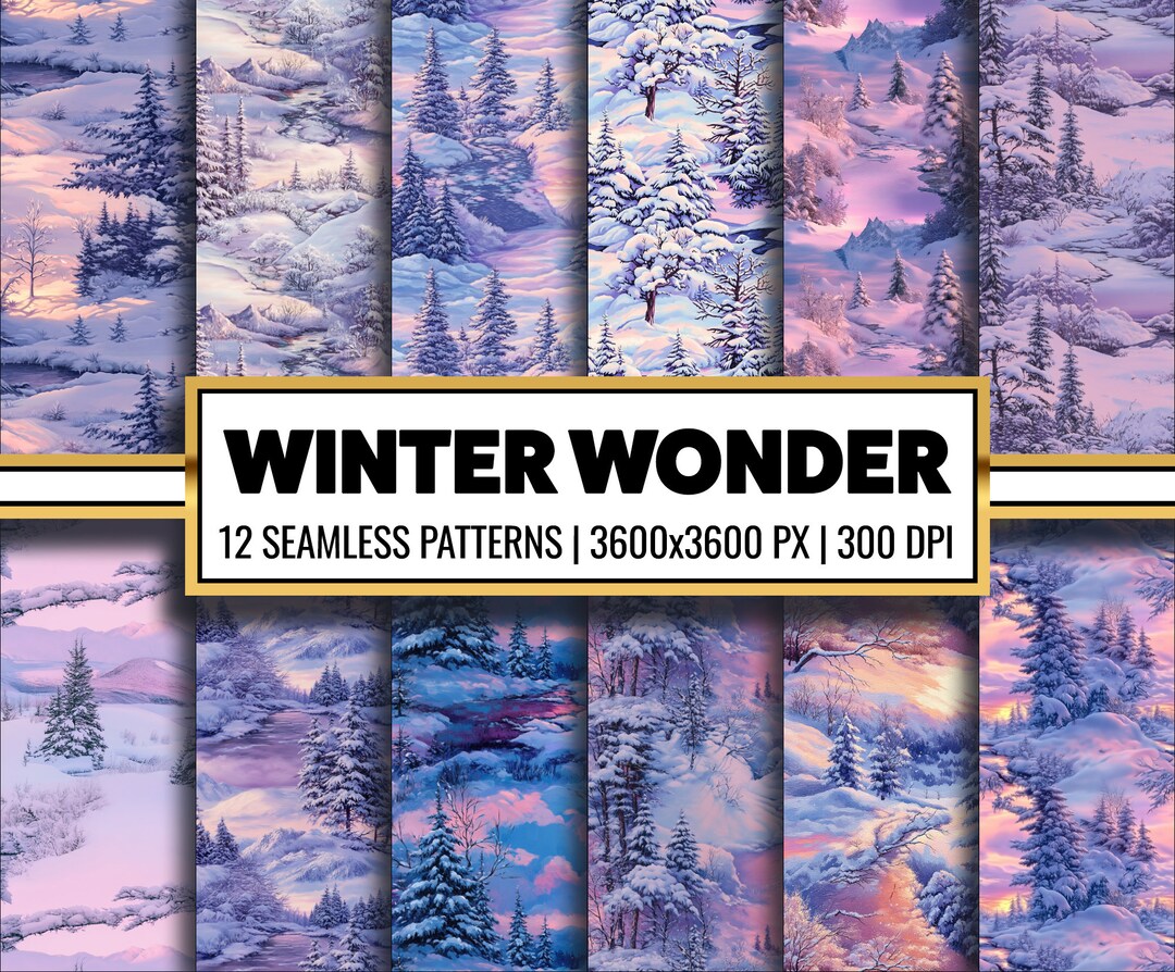Winter Wonderland Digital Paper: Snow Forest Backgrounds (digital ...