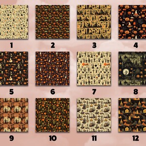Retro Halloween Digital Paper Retro October Pattern Cute Halloween ...