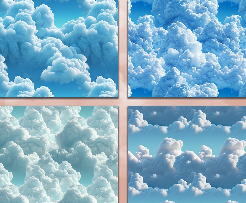 Cloudy Day Digital Paper Cloudy Sky Background Sky Landscape for ...
