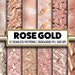 Rose Gold Digital Paper: Metallic Blush Pink Seamless Patterns (PNG ...