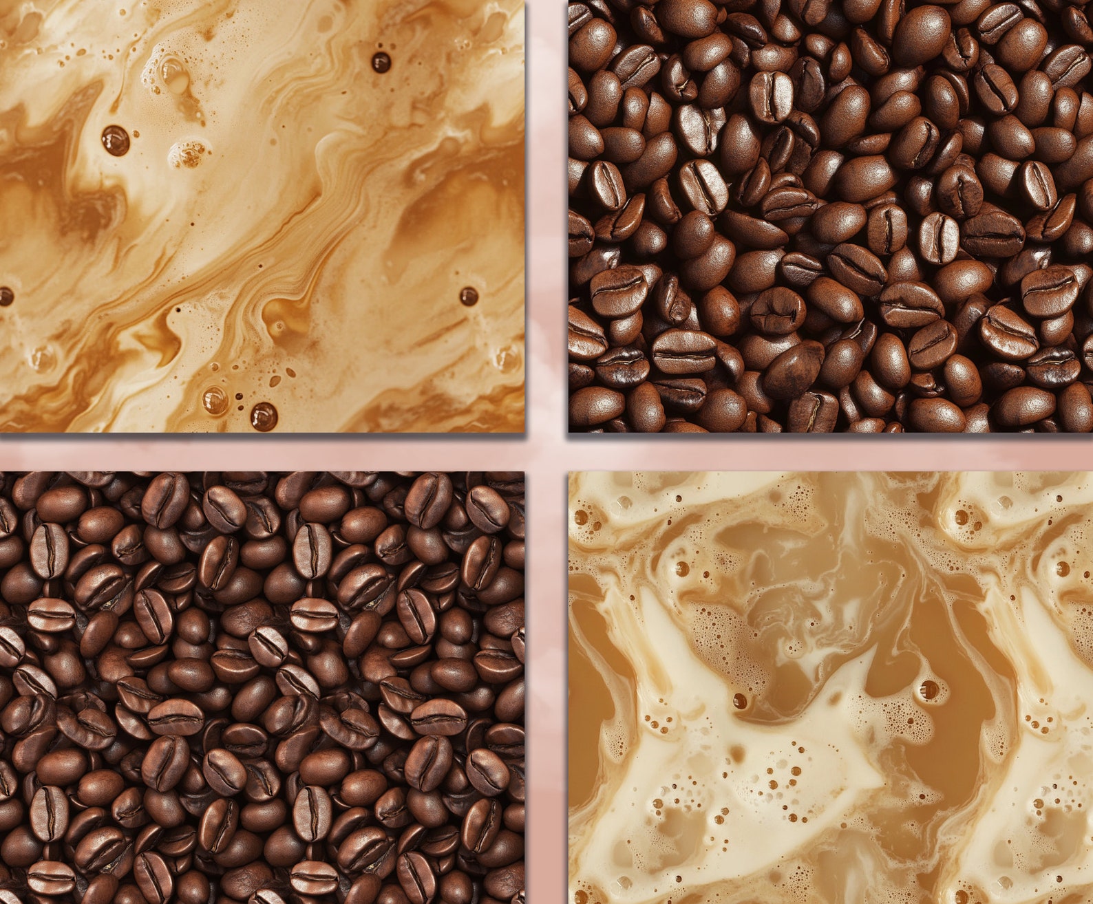 Cafe Latte Digital Paper Pack, Fall Late Printable Paper, Seamless ...