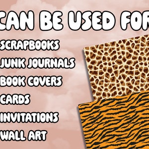 Animal Print Digital Paper Safari Seamless Pattern Including Tigers ...