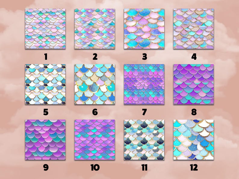 Mermaid Scales Digital Paper Mermaid Seamless Pattern Pastel Summer ...