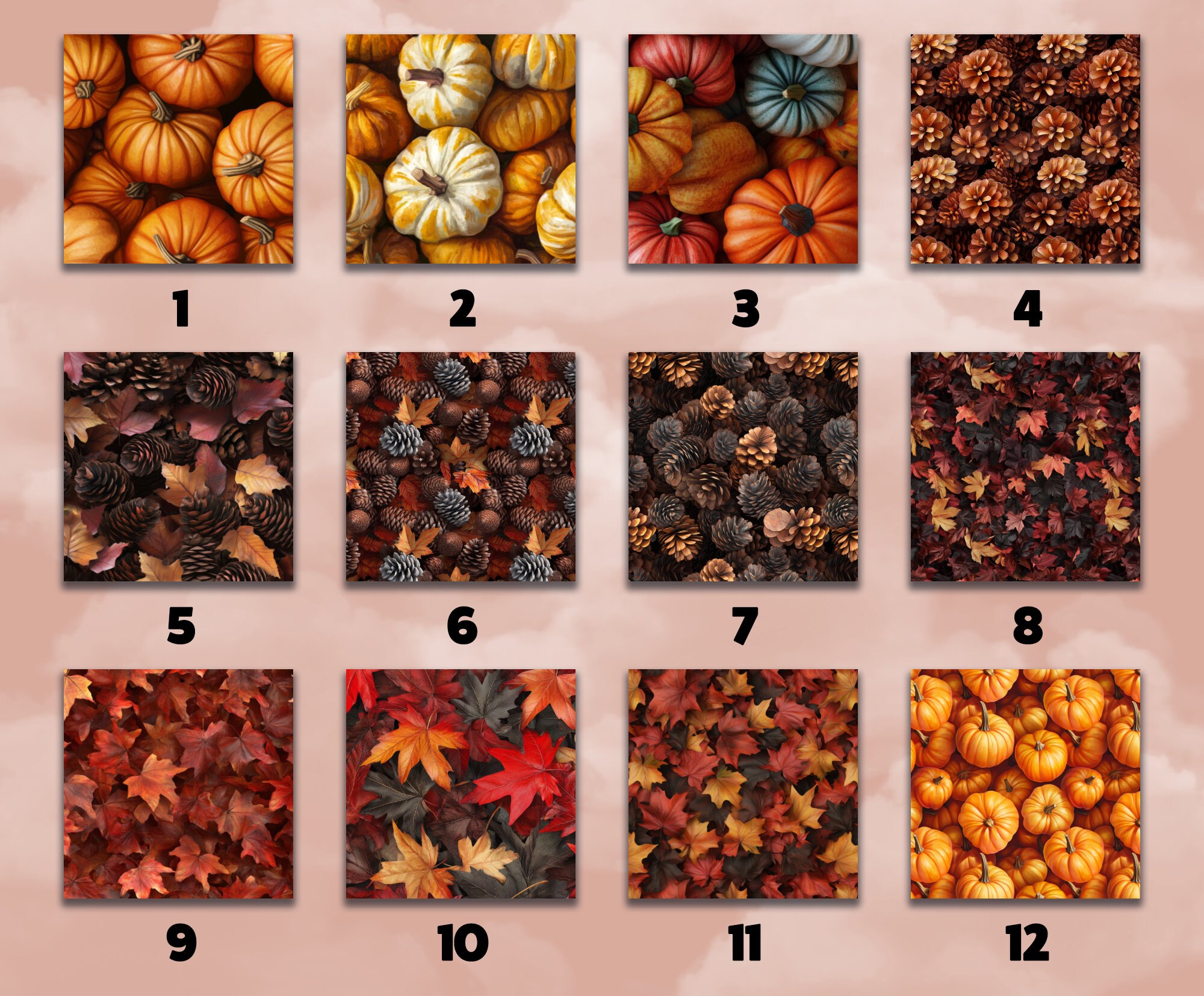 Rustic Fall Digital Paper Pack, Autumn Pumpkin Printable Pages, Fall ...