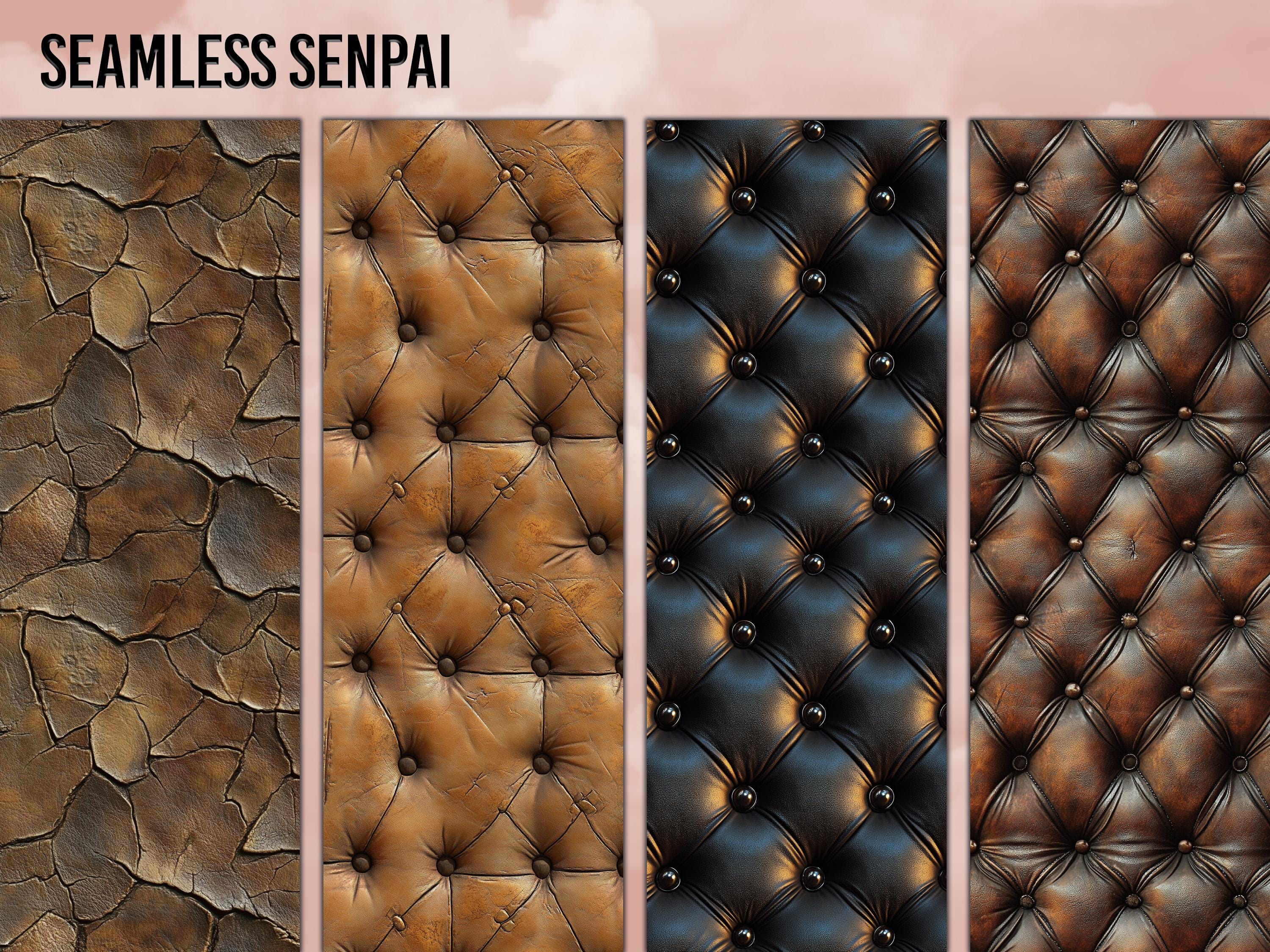 Leather Texture Seamless Patterns: Dark Tooled Skin Digital Paper (PNG ...