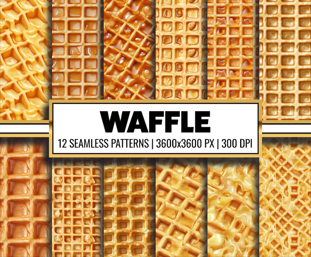 Waffle Digital Paper Breakfast Seamless Pattern Breakfast Food ...