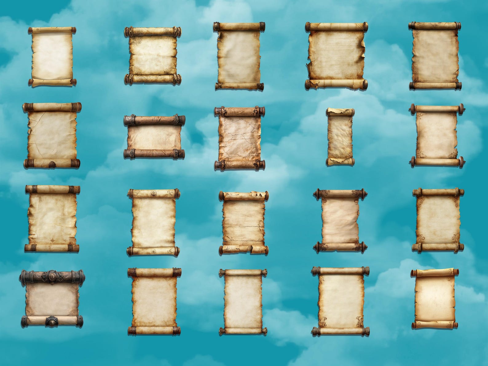 Medieval Scroll Clip Art Scroll Digital Paper Vintage Scroll Printable ...