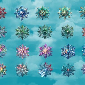 Snowflake Clip Art Snow Digital Paper Christmas Clipart - Etsy