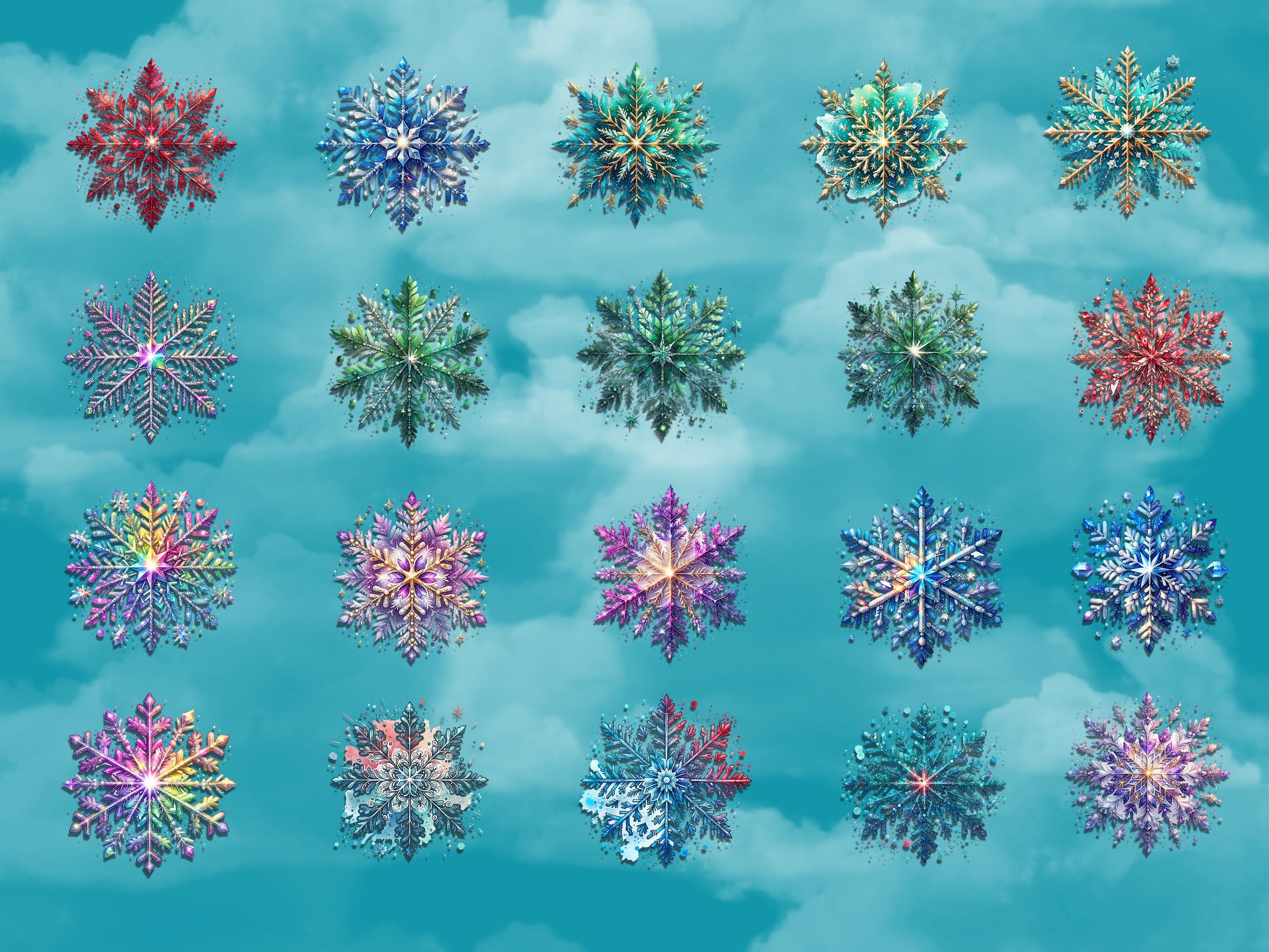 Snowflake Clip Art Snow Digital Paper Christmas Clipart - Etsy
