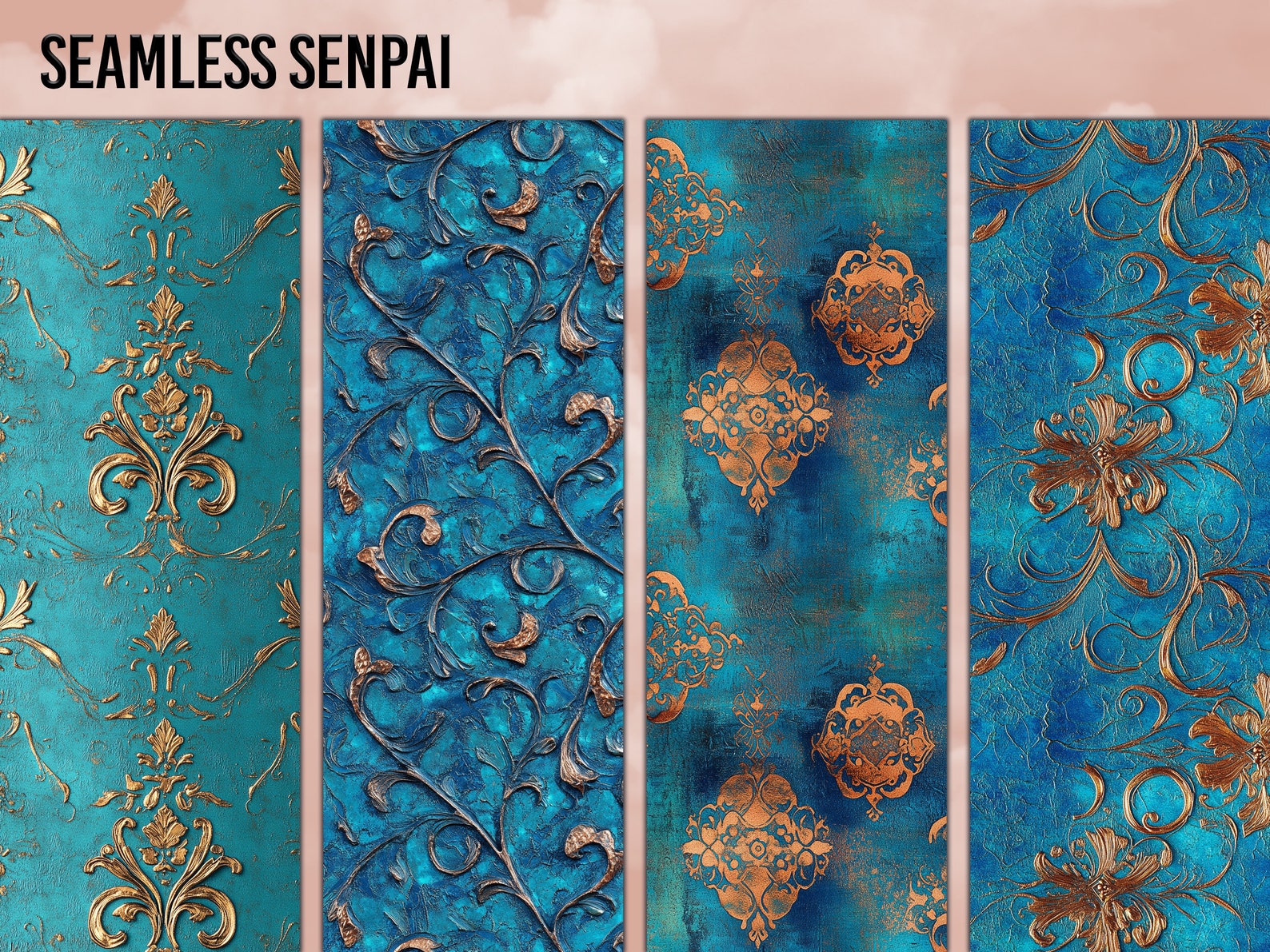 Copper Patina Wallpaper Printable Paper Aged Copper Seamless Pattern ...