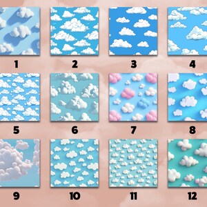 Cloud Seamless Pattern: Sky Digital Paper, Watercolor Texture (digital ...