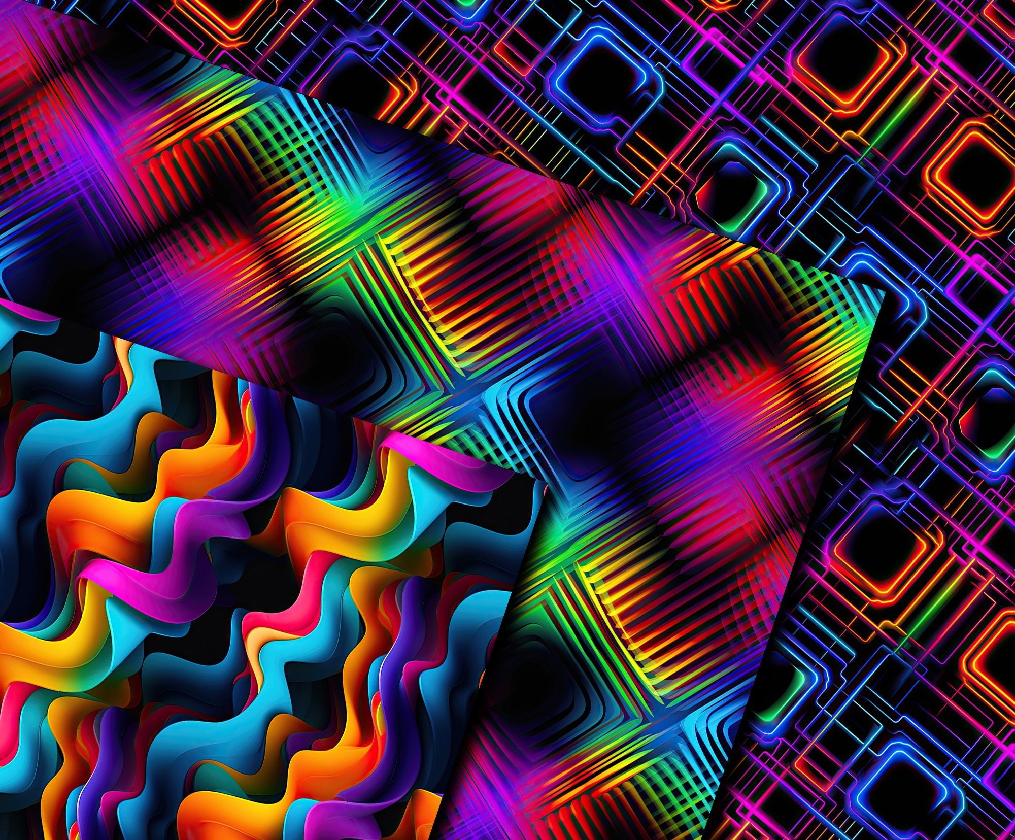 Glow Digital Paper, Neon Background, Cyberpunk Paper Pack, for ...