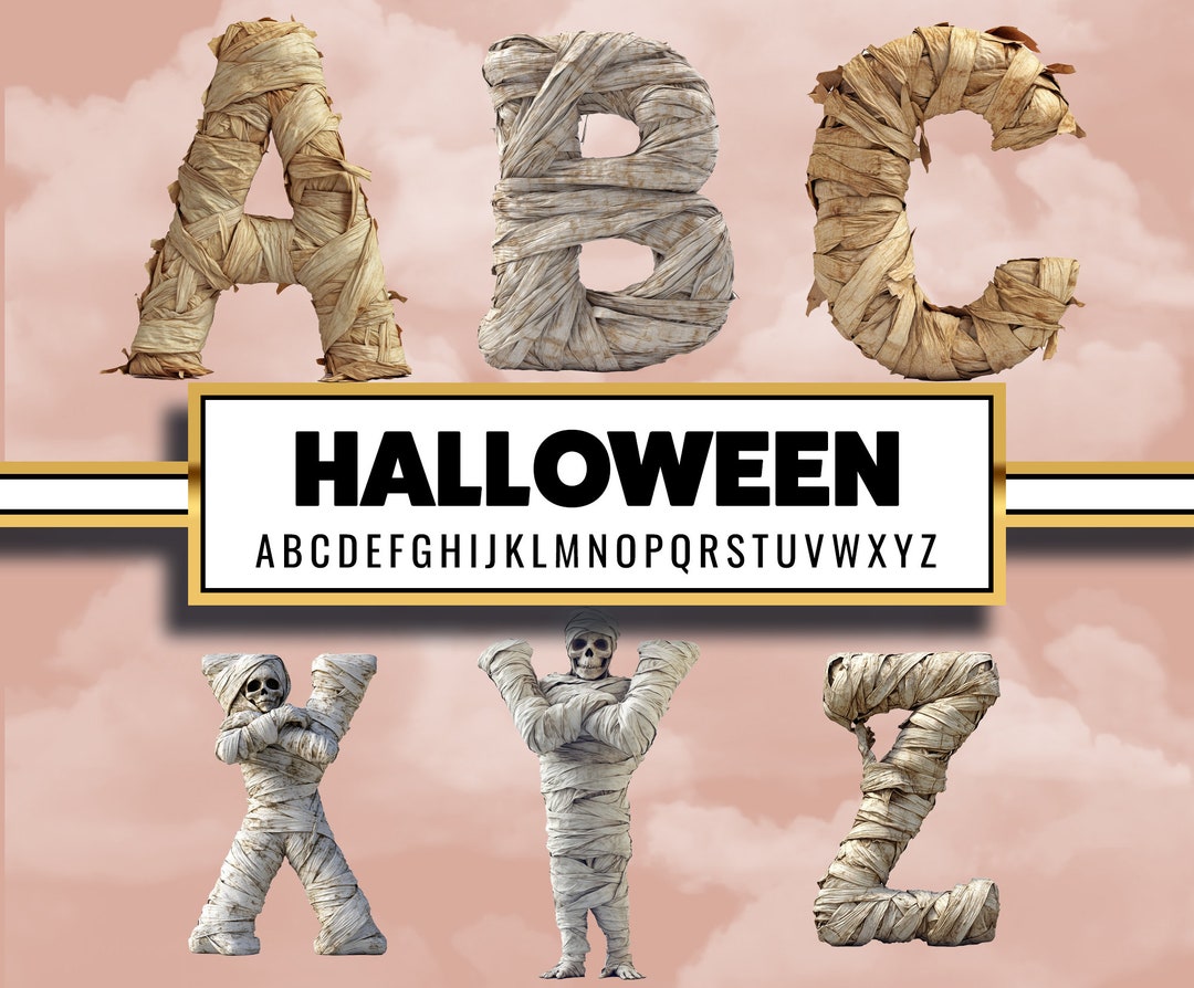 Halloween Mummy Alphabet PNG Bundle (digital Download) - Etsy