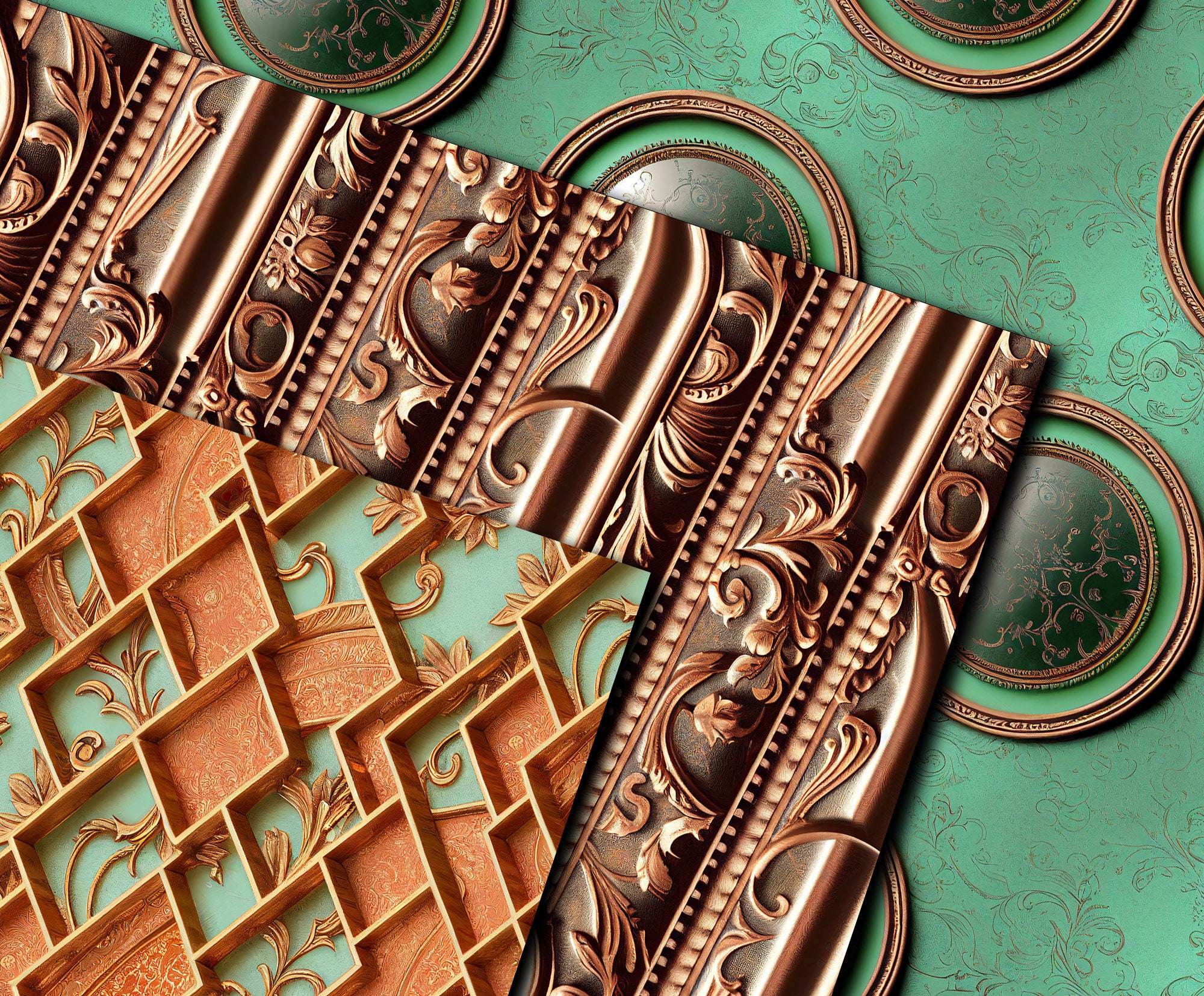 Distressed Patina Digital Paper Seamless Antique Copper - Etsy