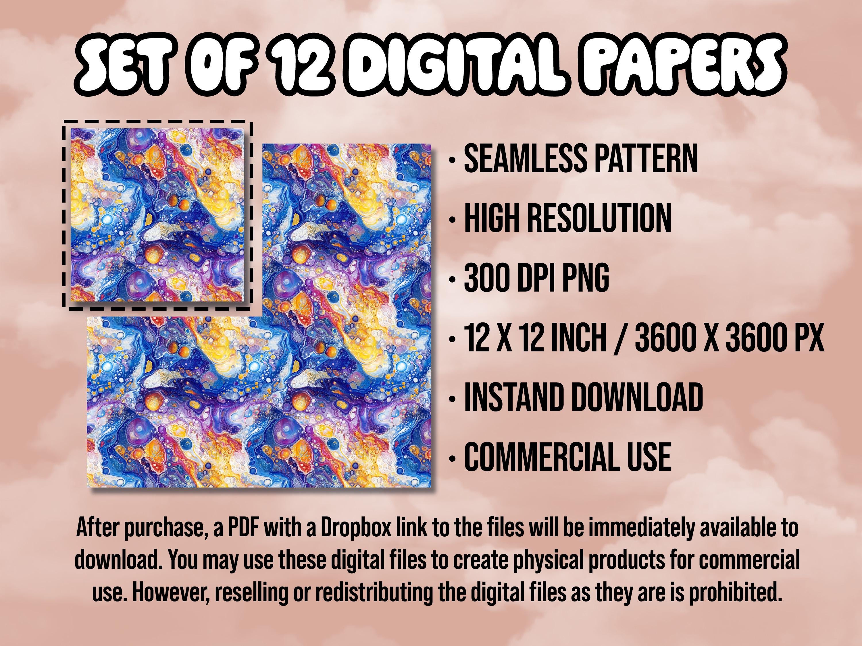 Abstract Paint Digital Paper: Rainbow Brush Stroke Seamless Patterns ...