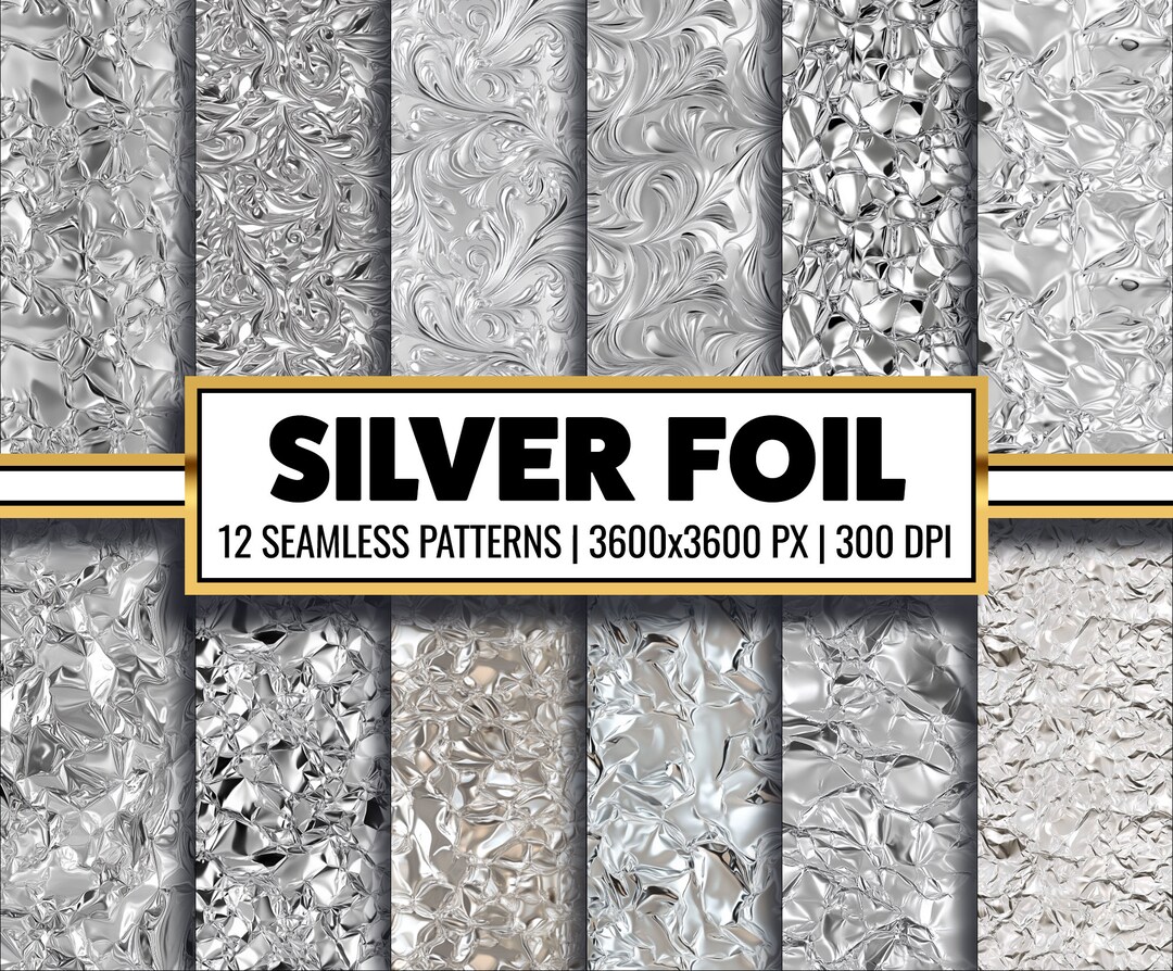 Silver Foil Digital Paper: 12 Seamless Patterns (digital Download) - Etsy