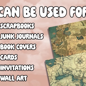 Fantasy Maps Digital Paper, Vintage Maps, World Map Scrapbook Paper ...