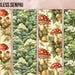 Woodland Forest Digital Paper: Mushroom Seamless Pattern (PNG, 12x12 ...