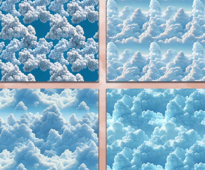 Cloudy Day Digital Paper Cloudy Sky Background Sky Landscape for ...