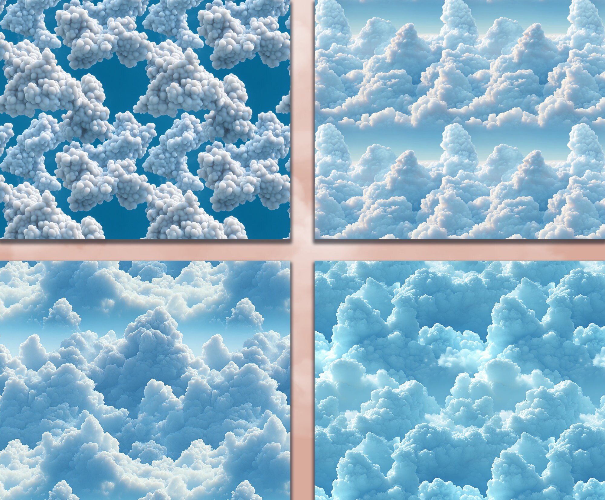 Cloudy Day Digital Paper Cloudy Sky Background Sky Landscape for ...