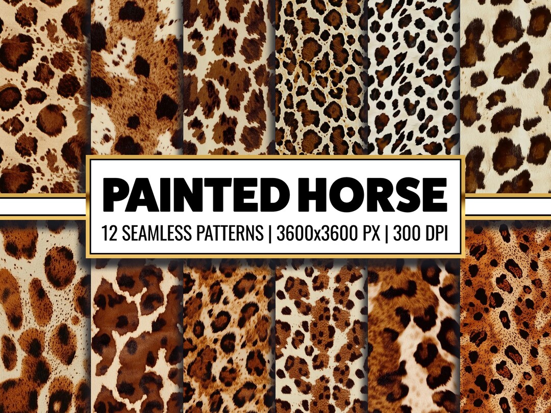 Horse Print Digital Paper: Seamless Animal Pattern (digital Download ...