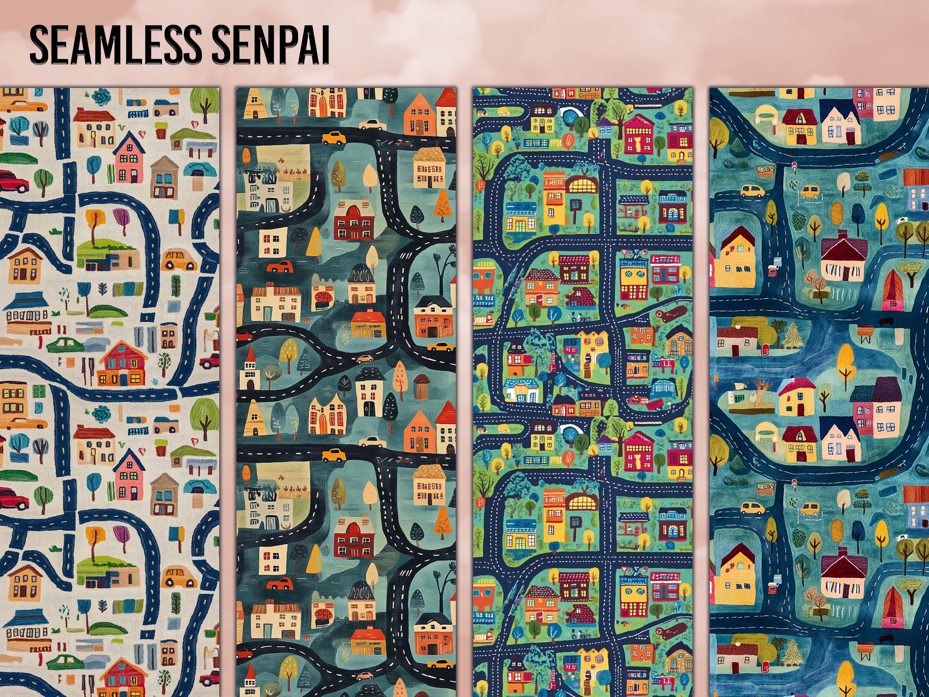 Cartoon Map Digital Paper Map Seamless Pattern Kids Map Digital ...