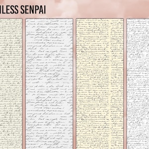 Vintage Handwriting Digital Paper Script Writing Seamless Pattern Old ...