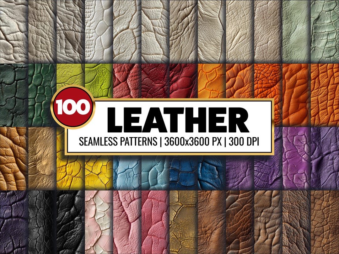 Leather Texture Digital Paper: 100 Seamless Patterns (digital Download ...
