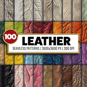 Leather Texture Digital Paper: 100 Seamless Patterns (digital Download ...
