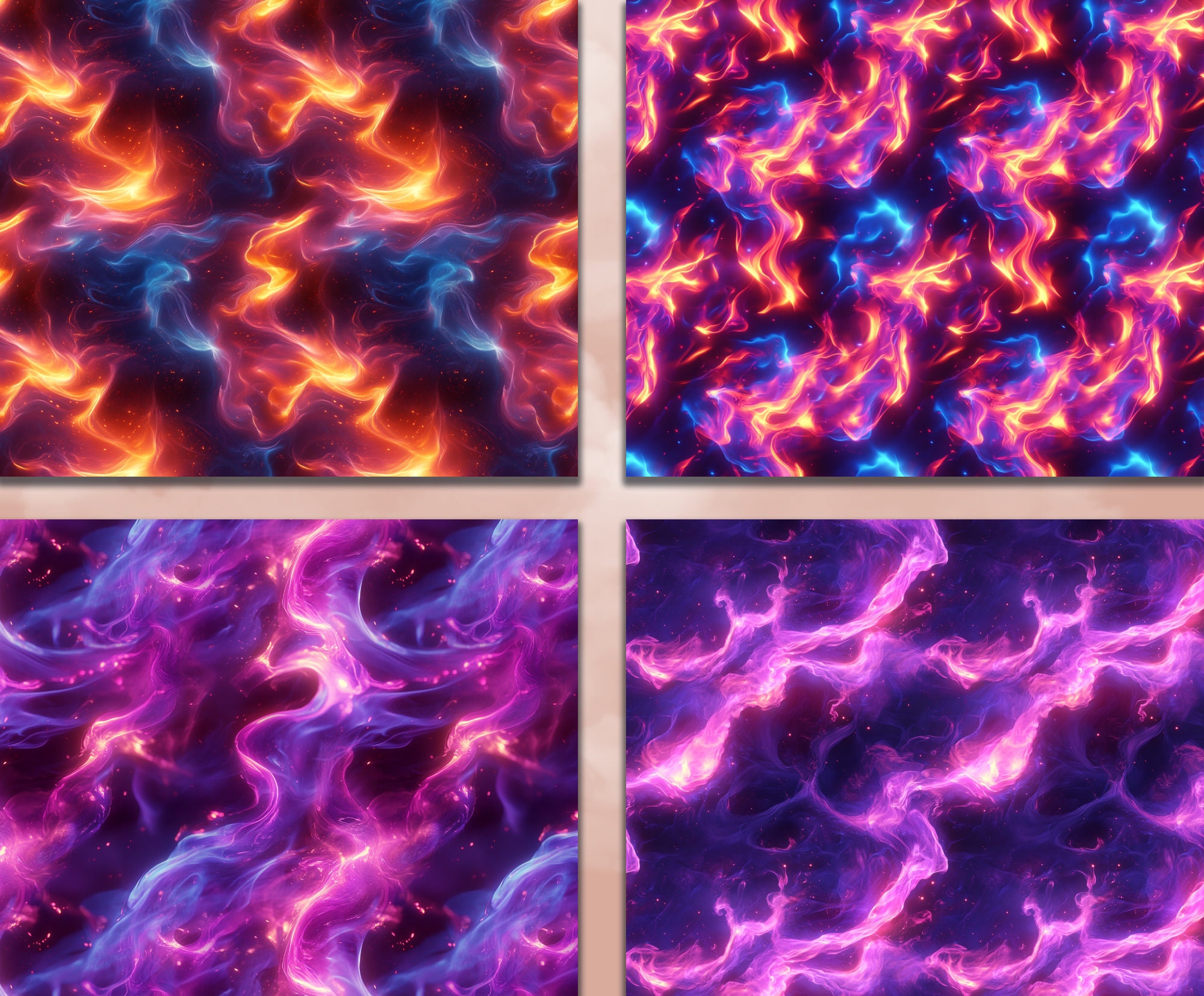 Neon Fire Digital Paper: Rainbow Flame Texture Pack (PNG) - Etsy