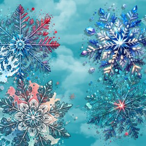 Snowflake Clip Art Snow Digital Paper Christmas Clipart - Etsy