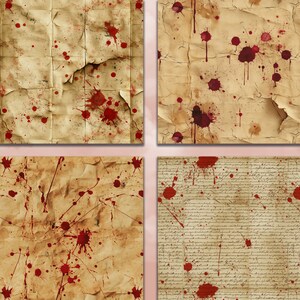 Blood Spattered Letter Digital Paper Blood Drip Ephemera Grunge Letter ...