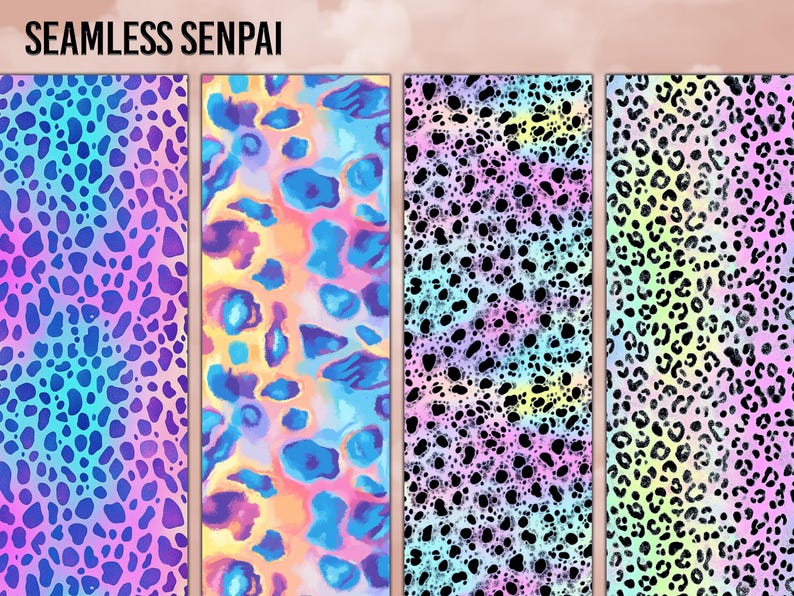 Rainbow Leopard Digital Paper Iridescent Cheetah Skin Seamless Pattern ...