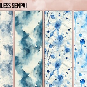 Blue Watercolor Digital Paper: Seamless Texture Backgrounds (PNG) - Etsy