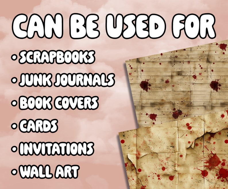 Blood Spattered Letter Digital Paper Blood Drip Ephemera Grunge Letter ...