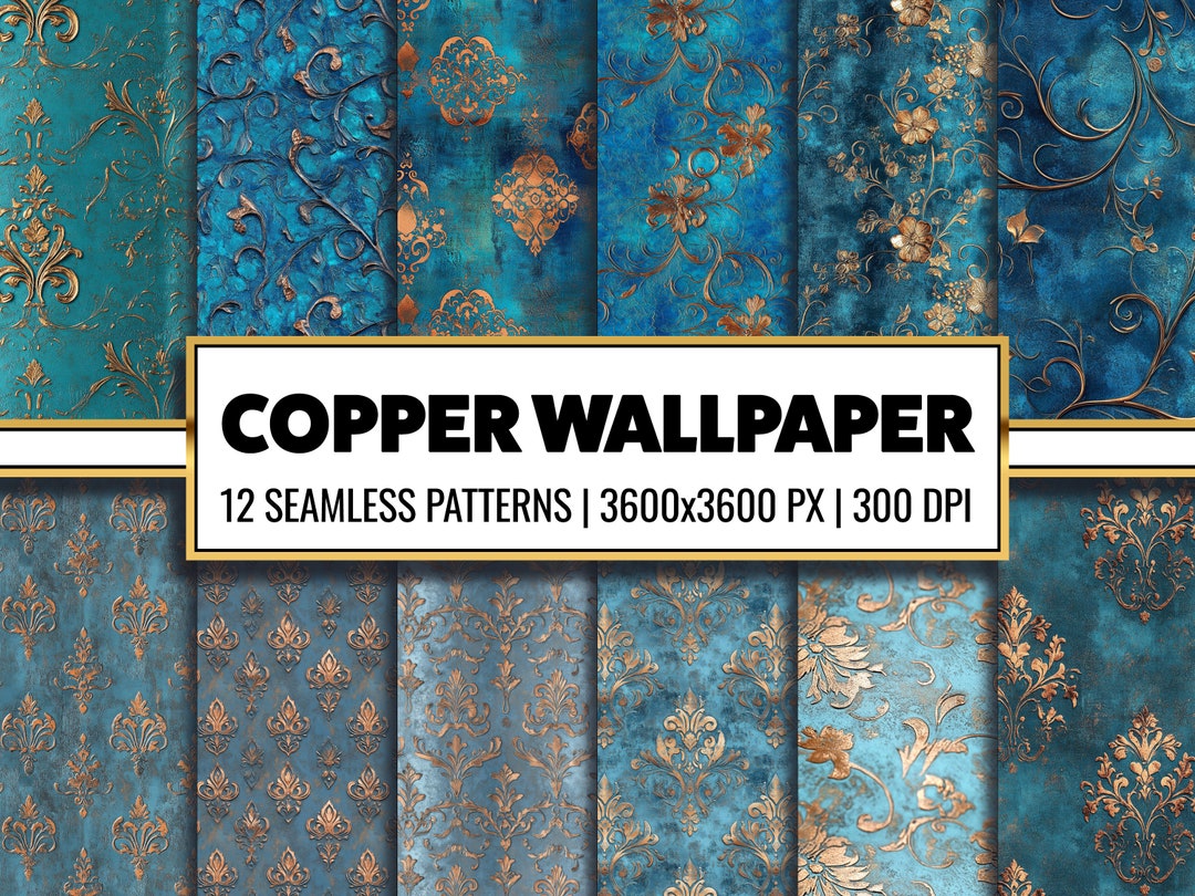 Copper Patina Wallpaper Printable Paper Aged Copper Seamless Pattern ...