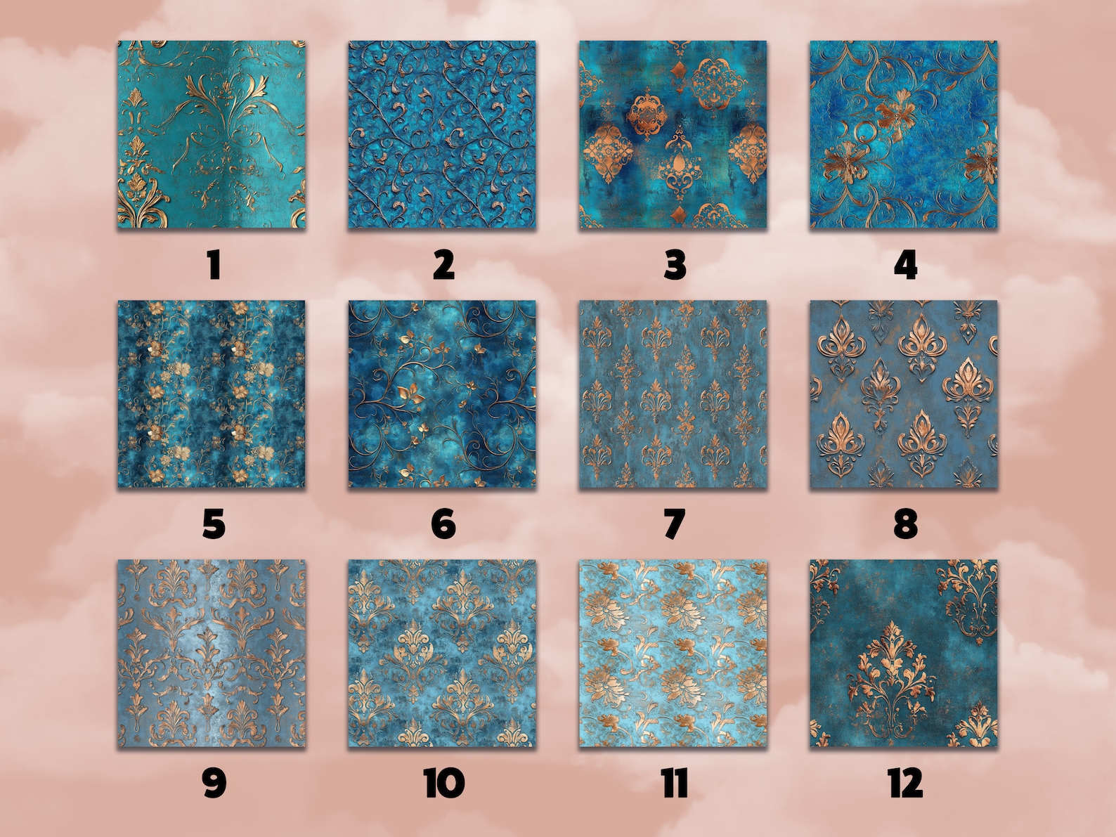 Copper Patina Wallpaper Printable Paper Aged Copper Seamless Pattern ...